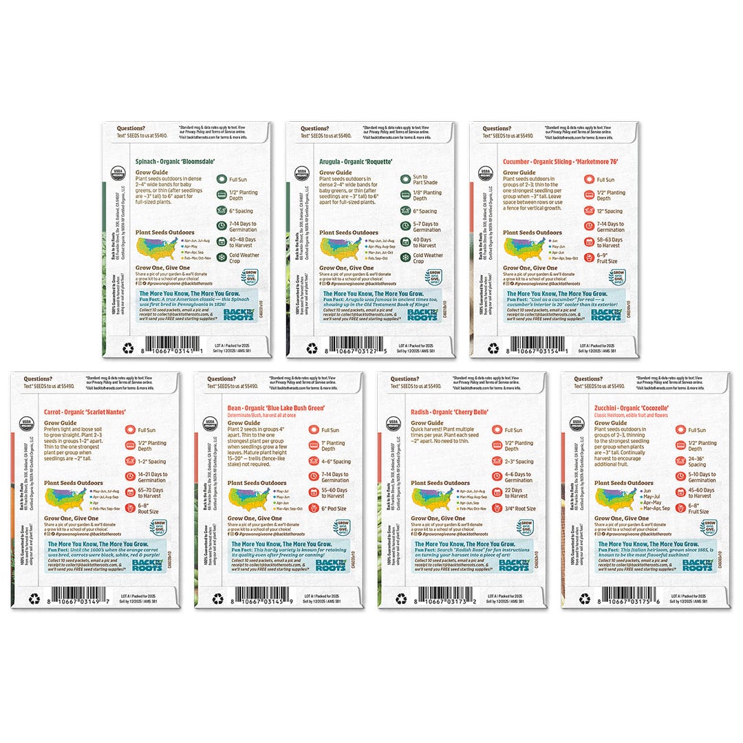 Classic Summer Seeds, 7-Pack Organic Seed Bundle – Back to the Roots
