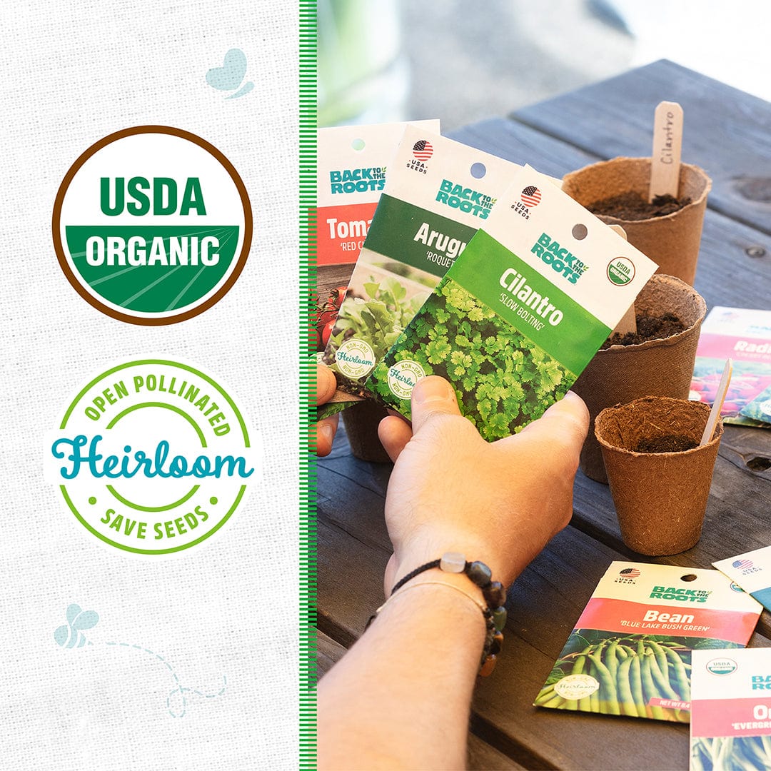 Organic Beginner’s Garden, 10 Variety Pack - Seed Packet Bundle – Back ...