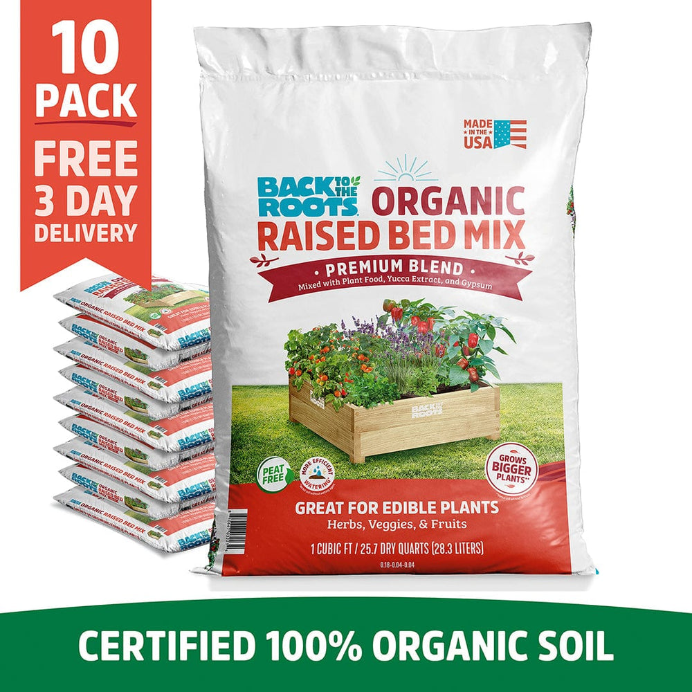 Organic Premium Blend Raised Bed Mix 1 cu.ft. – 10 Pack – Back to the Roots