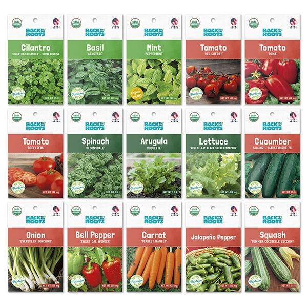 Organic Garden Essentials, 15 Pack (10,000+ seeds!), Seed Bundle – Back ...
